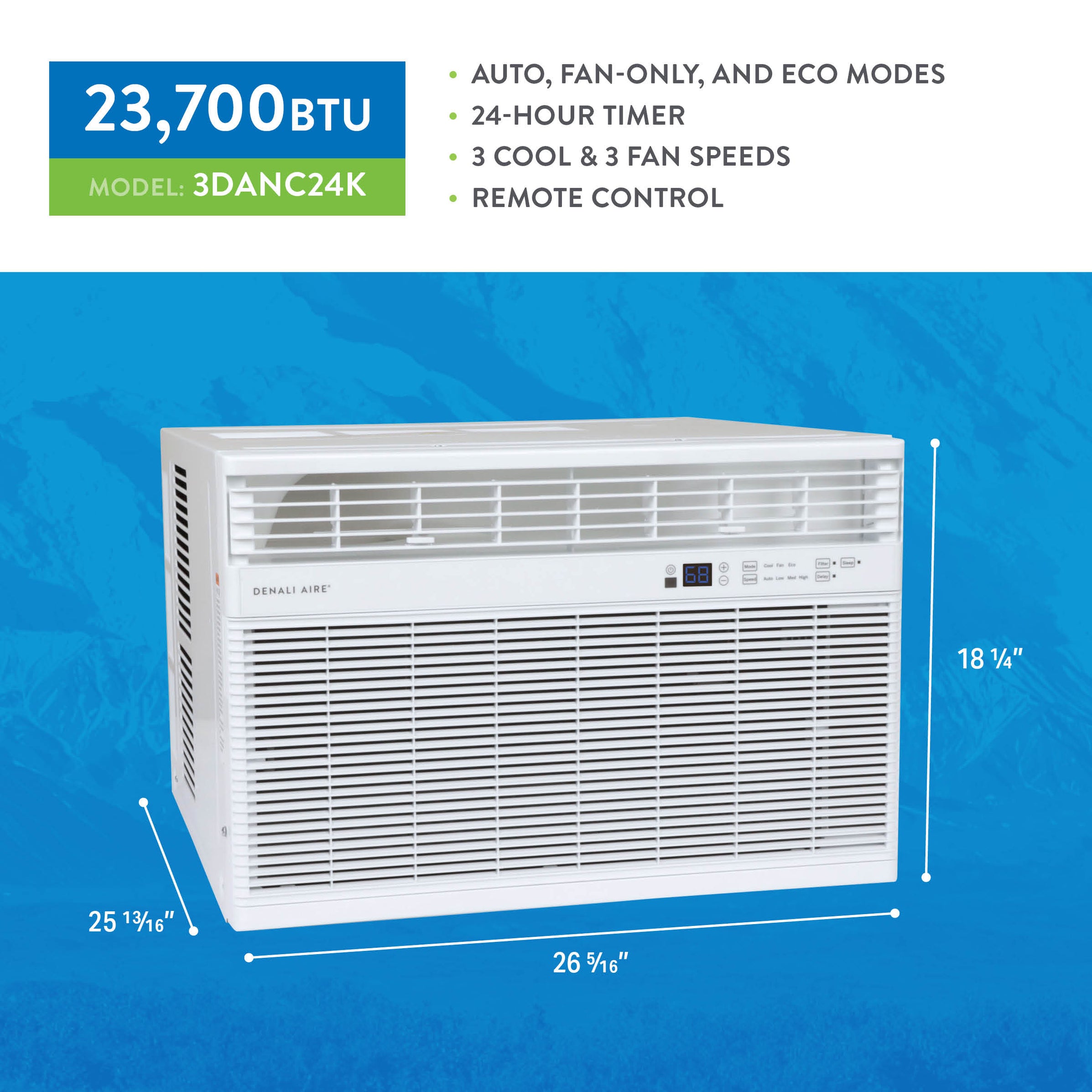23,500 BTU 230-Volt Electronic Window AC — Denali Aire